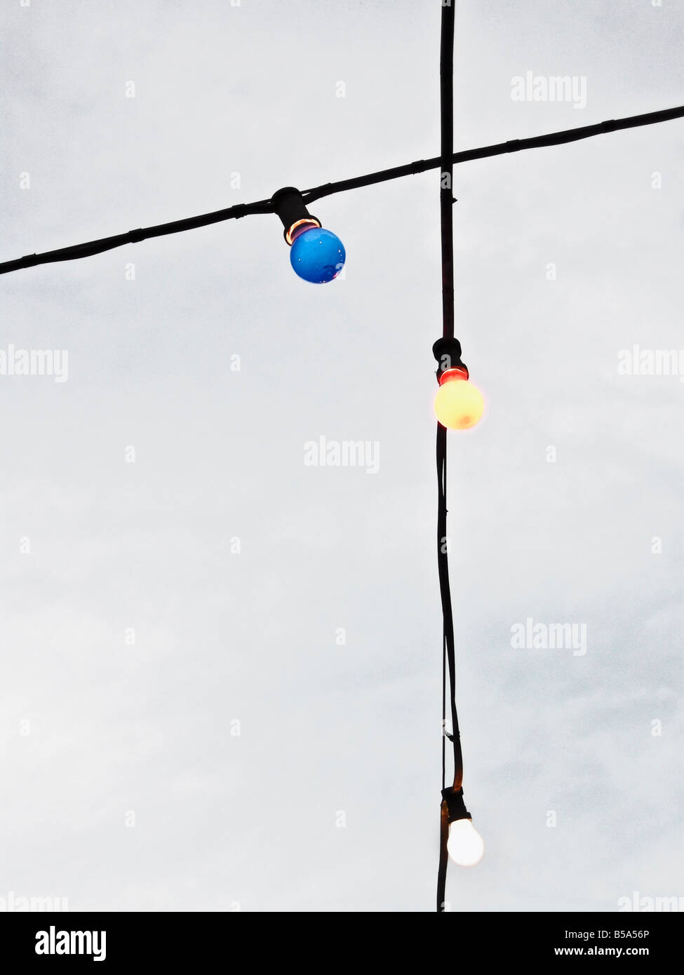 Row of light bulbs in sky hi-res stock photography and images - Alamy