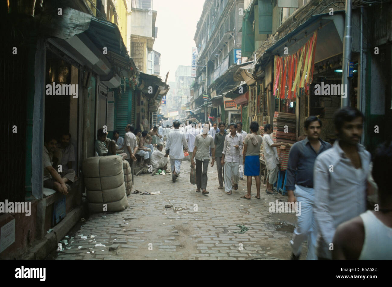 Street scene Kolkata Calcutta West Bengal state India Asia Stock Photo ...