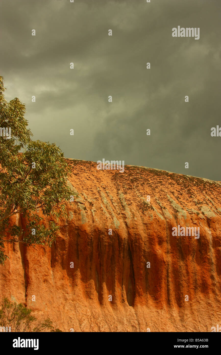 pildappa rock at minnipa with stormy back ground on the eyre peninsula ...