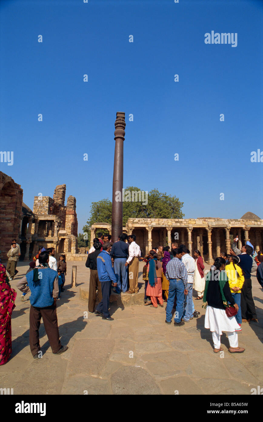 The Qutub Minar the rustless Iron Pillar weighing six tons seven meters ...
