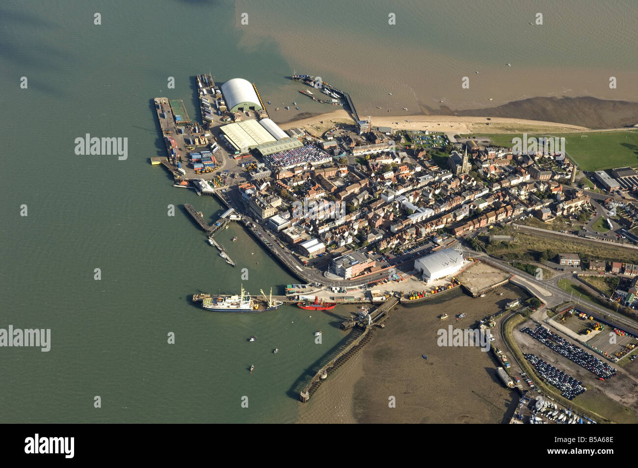 Aerial view of Harwich Essex UK Stock Photo - Alamy