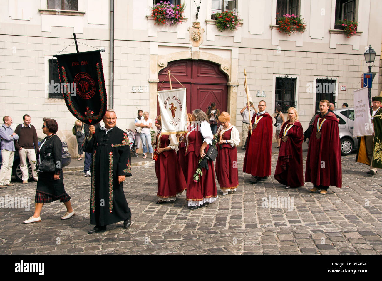 Procession, traditional folk costume, Budapest Wine Festival, Hungary ...