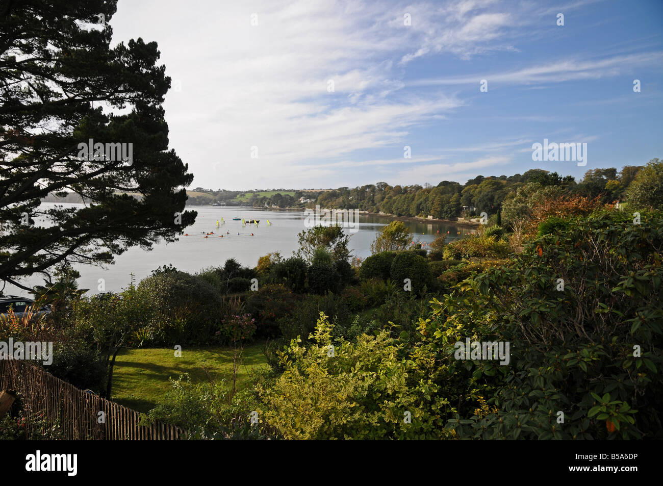 View of Carrick Roads from Loe Beach, Feock, Truro, Cornwall, England ...