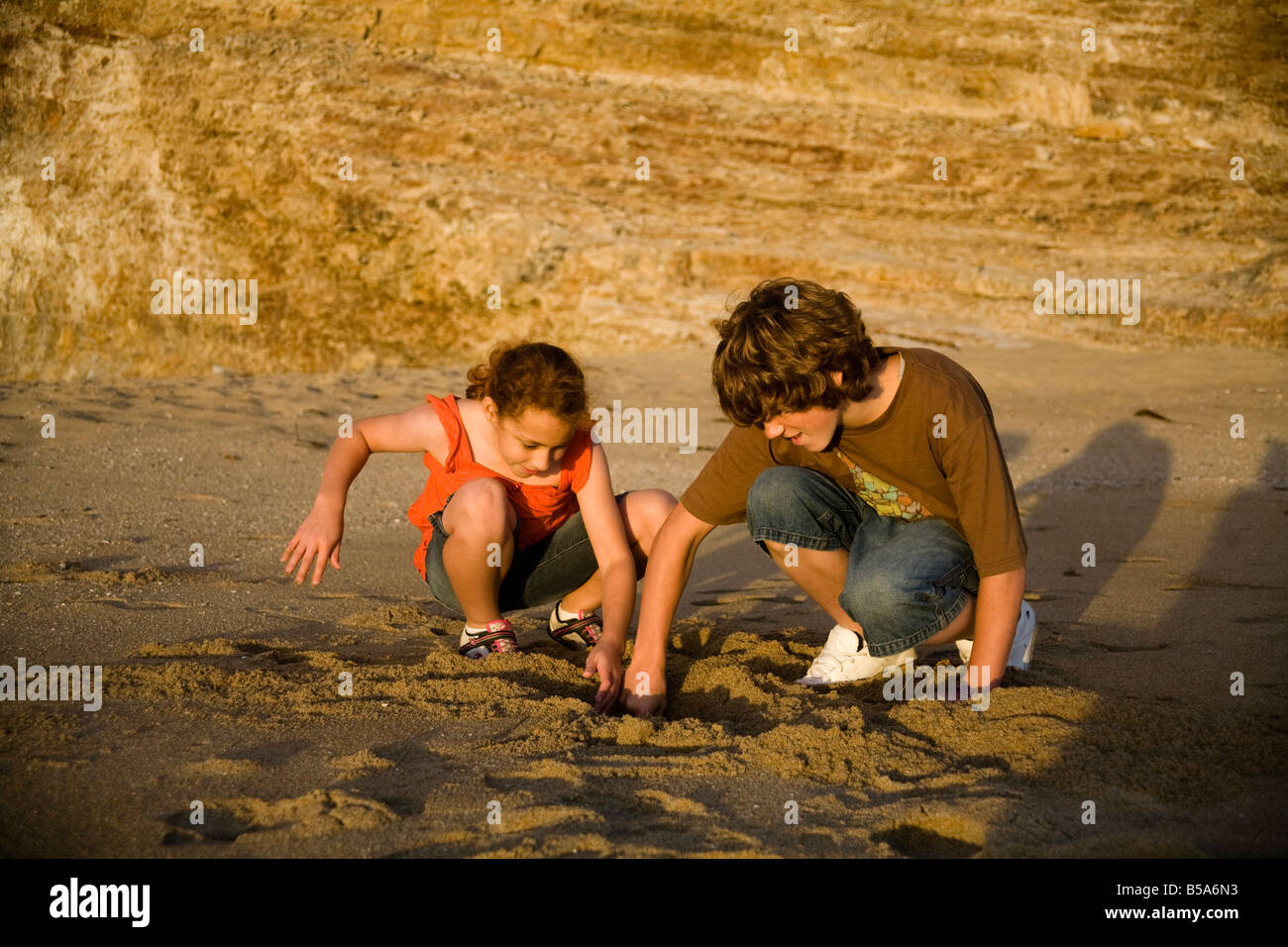 Child boy digging treasure in hi-res stock photography and images - Alamy
