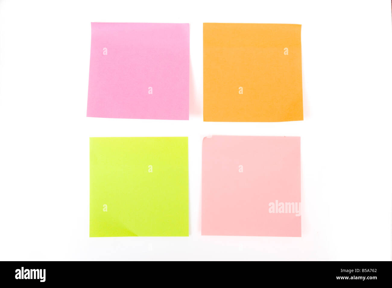 Sticky note paper isolated on a white studio background Stock Photo - Alamy