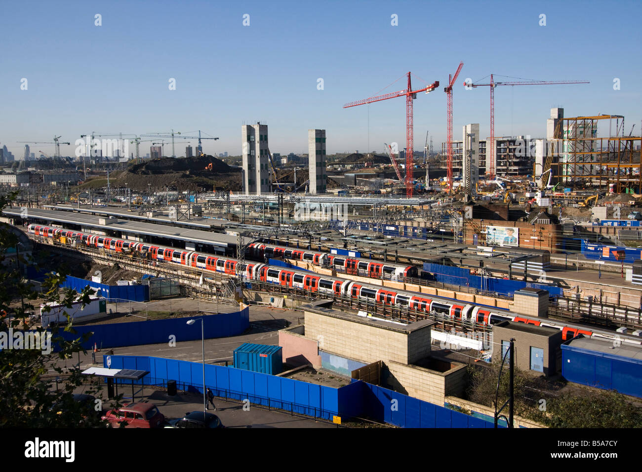 London 2012 Olympic Infrastructure Construction site Stratford London ...
