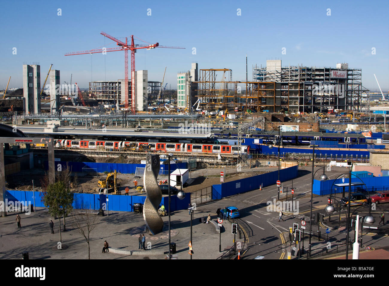 London 2012 Olympic Infrastructure Construction site Stratford London ...