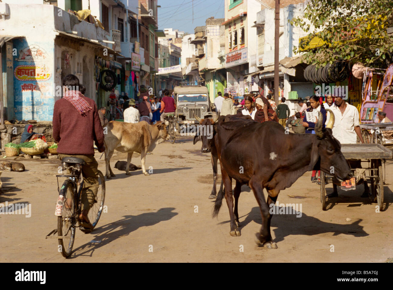 Street scene Deogarh Rajasthan state India Asia Stock Photo - Alamy