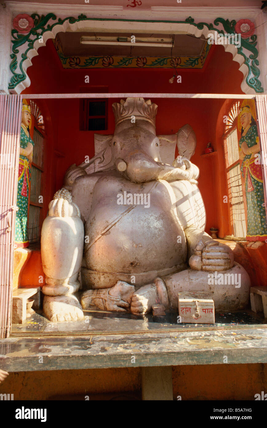 Statue of the elephant god Ganesh Deogarh Rajasthan state India Asia ...