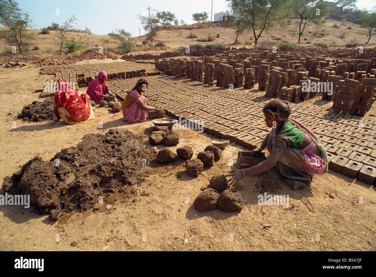 Brick making Deogarh Rajasthan state India Asia Stock Photo - Alamy
