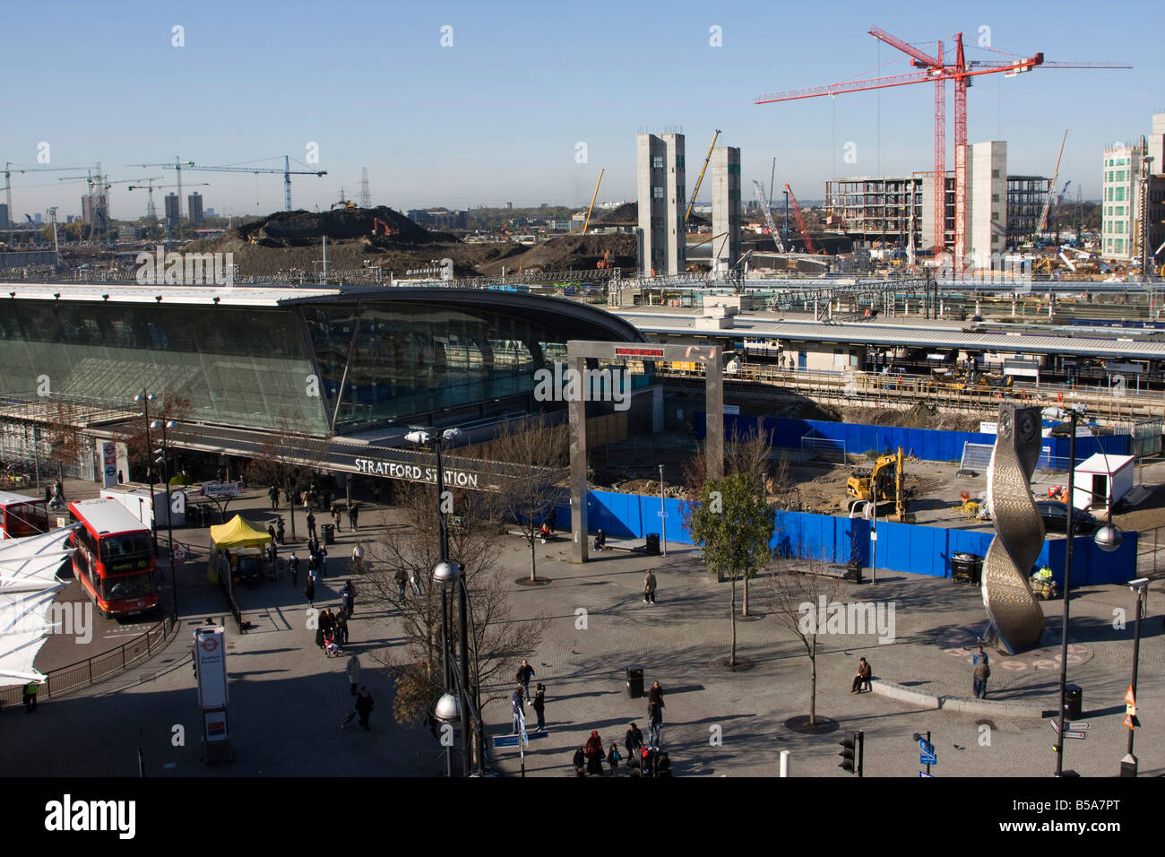 London 2012 Olympic Infrastructure Construction site Stratford London ...
