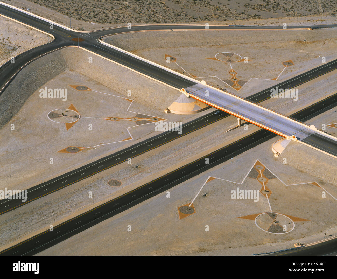 aerial view above interstate southwestern USA desert Stock Photo - Alamy