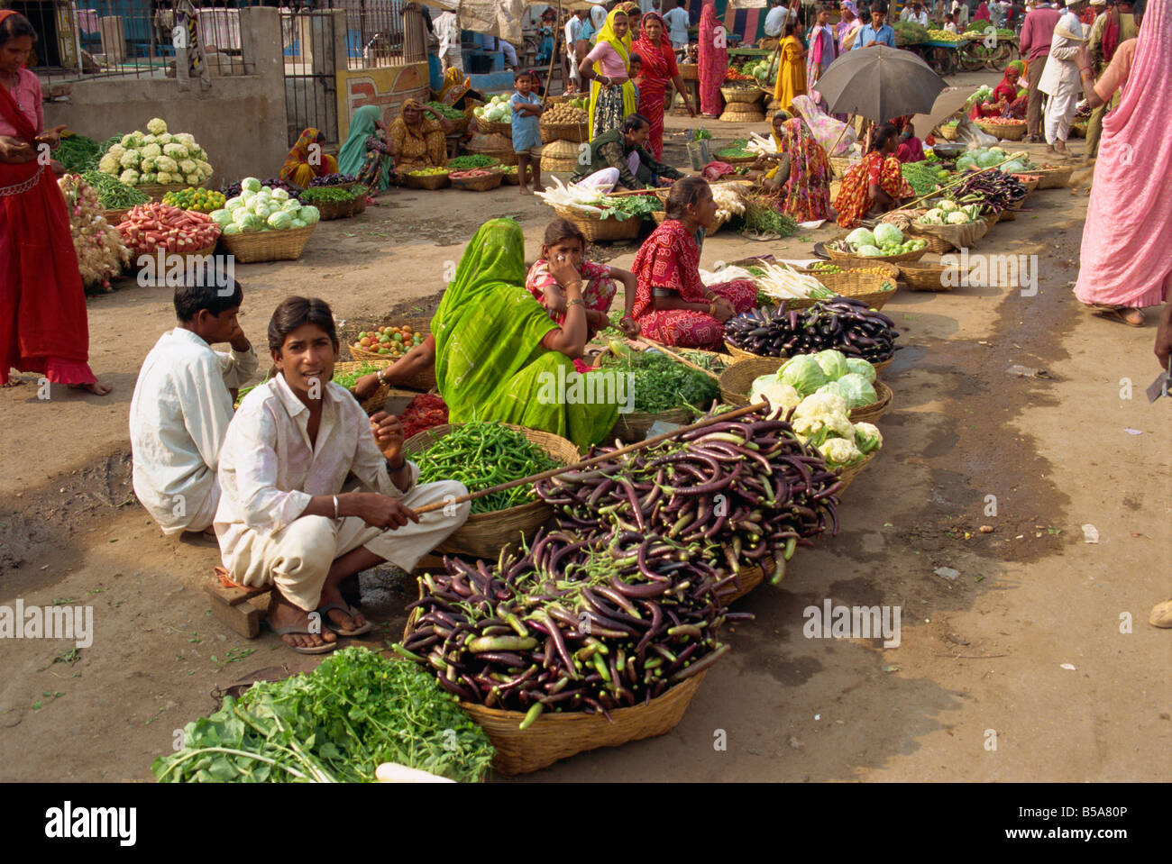 Vegetables in market Dhariyawad Rajasthan state India Asia Stock Photo ...