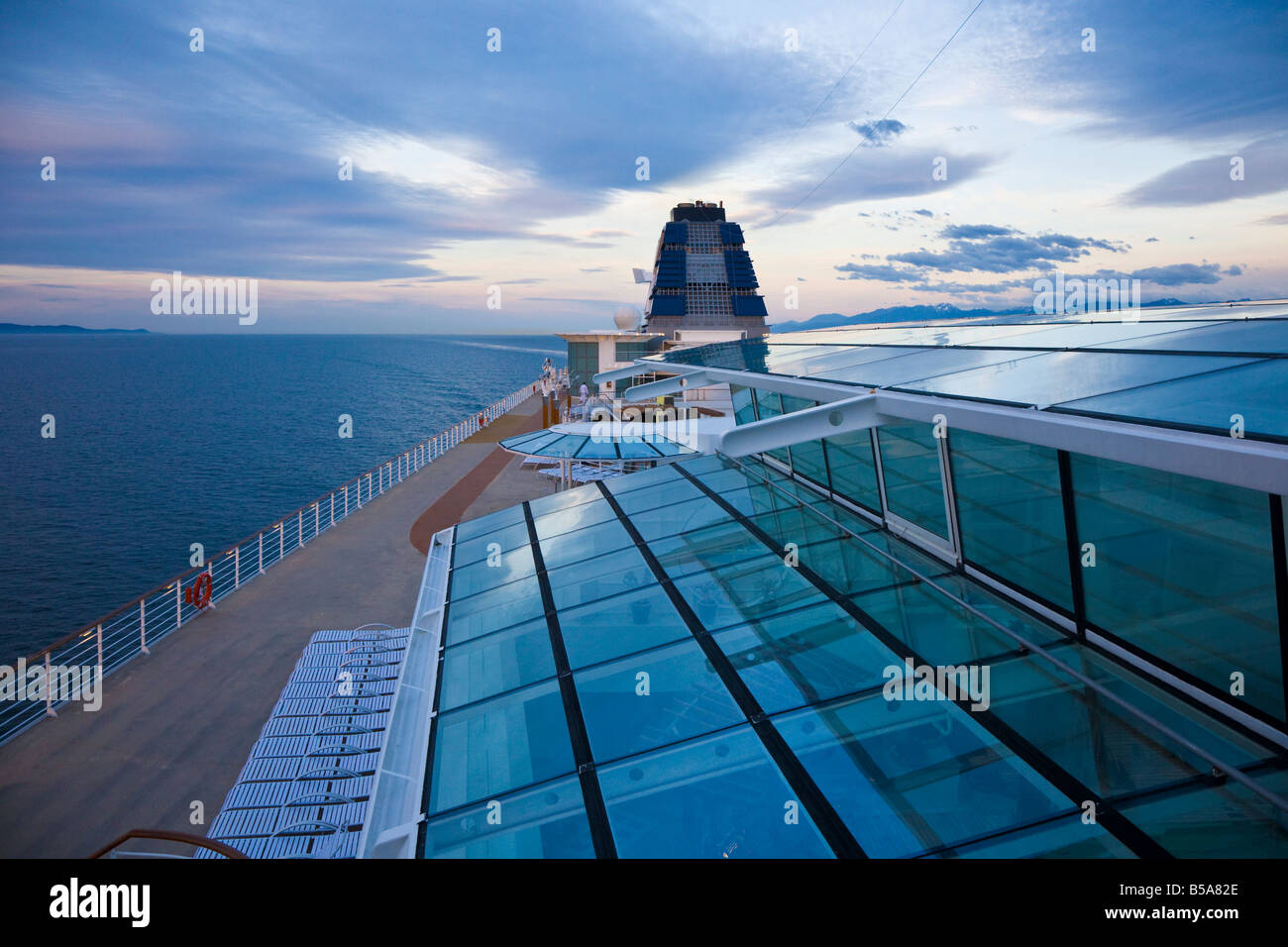 Cruise ship sailing the Inside Passage from Seattle to Alaska at ...