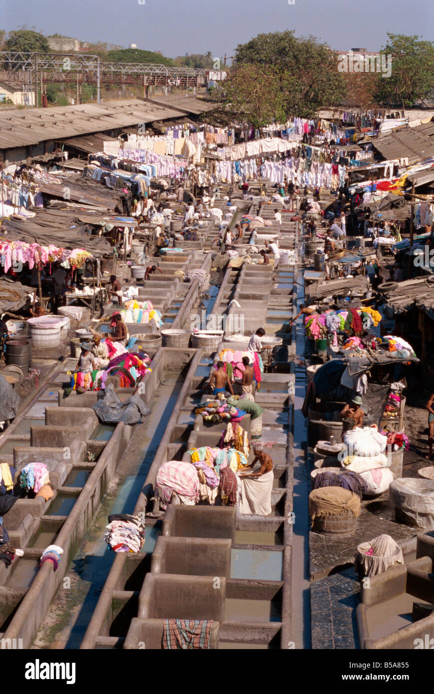 Dhobi or laundry ghats Mumbai Bombay India Asia Stock Photo - Alamy