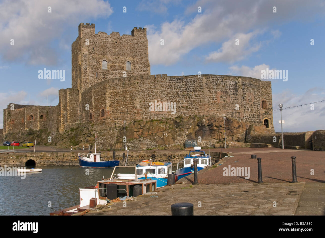 Carrickfergus Castle and harbour Stock Photo - Alamy