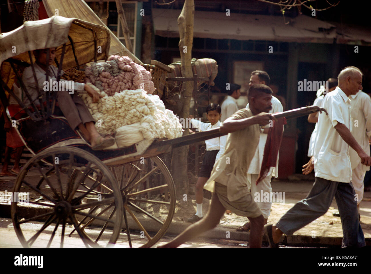 Hand drawn rickshaw Kolkata Calcutta West Bengal state India Asia Stock ...