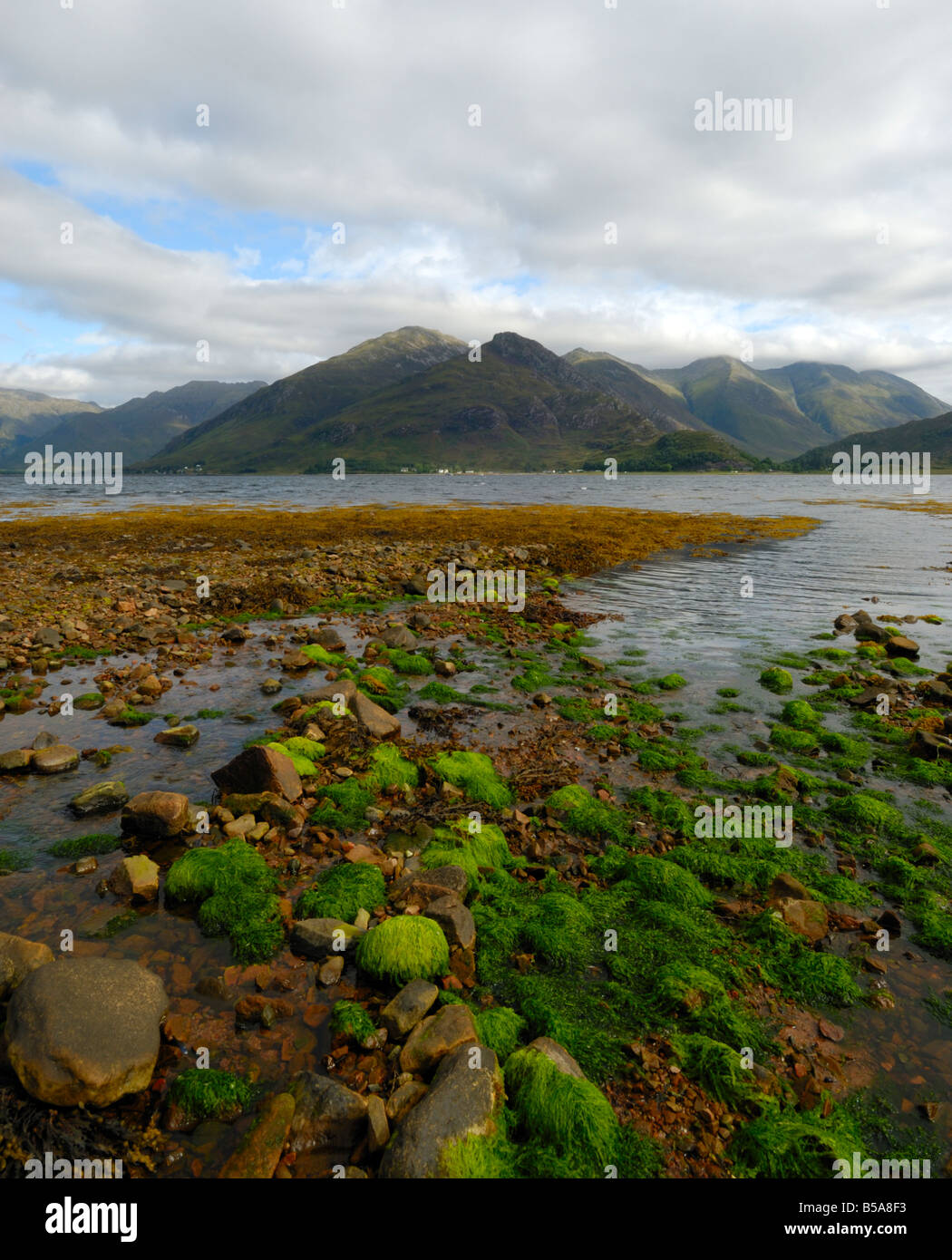 The Five Sisters of Kintail from across Loch Duich, Western Highlands ...