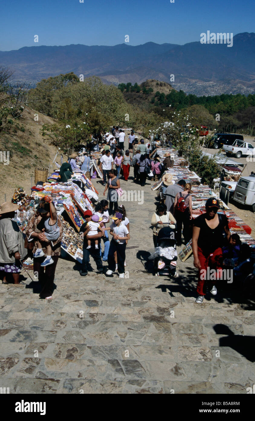 Ancient Zapotec capital Archaeological site Temple entrance Path Stalls ...