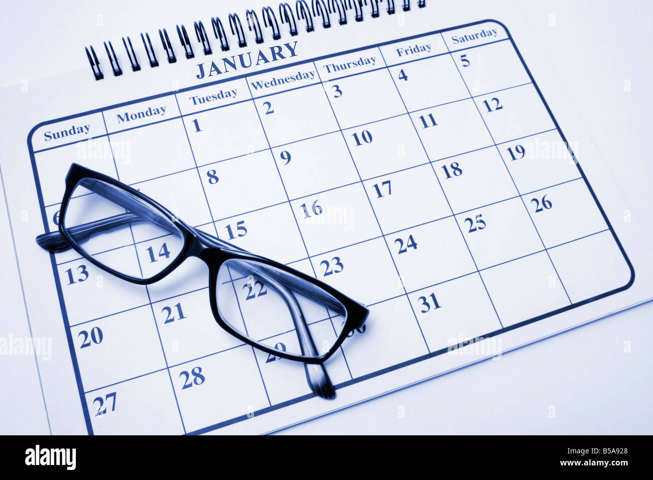 Calendar and Eyeglasses Stock Photo - Alamy