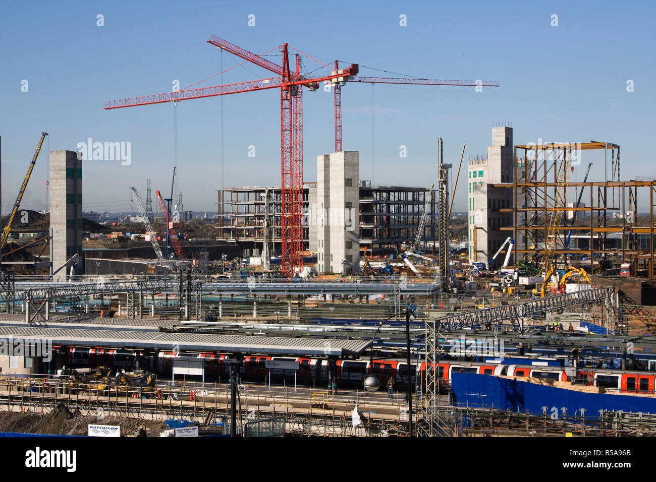 London 2012 Olympic Infrastructure Construction site Stratford London ...