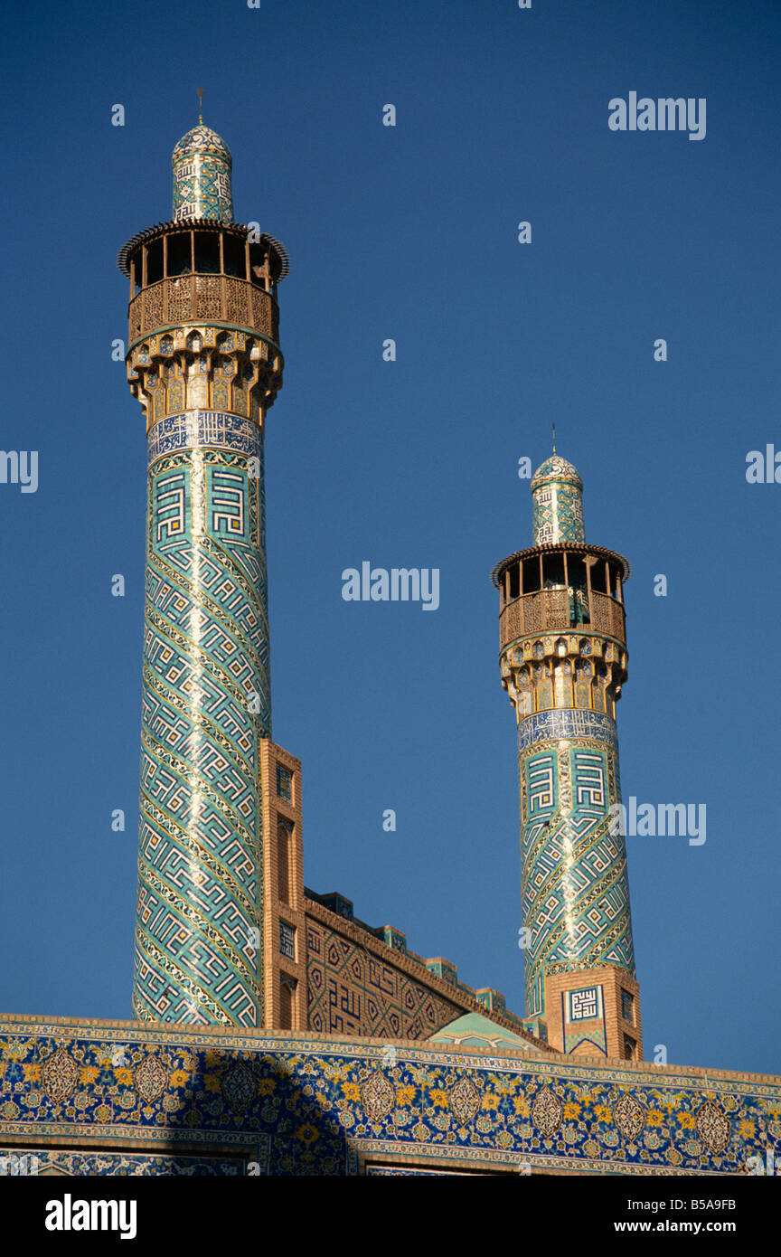 Minarets of the Emam Mosque Isfahan Iran Middle East D C Poole Stock ...