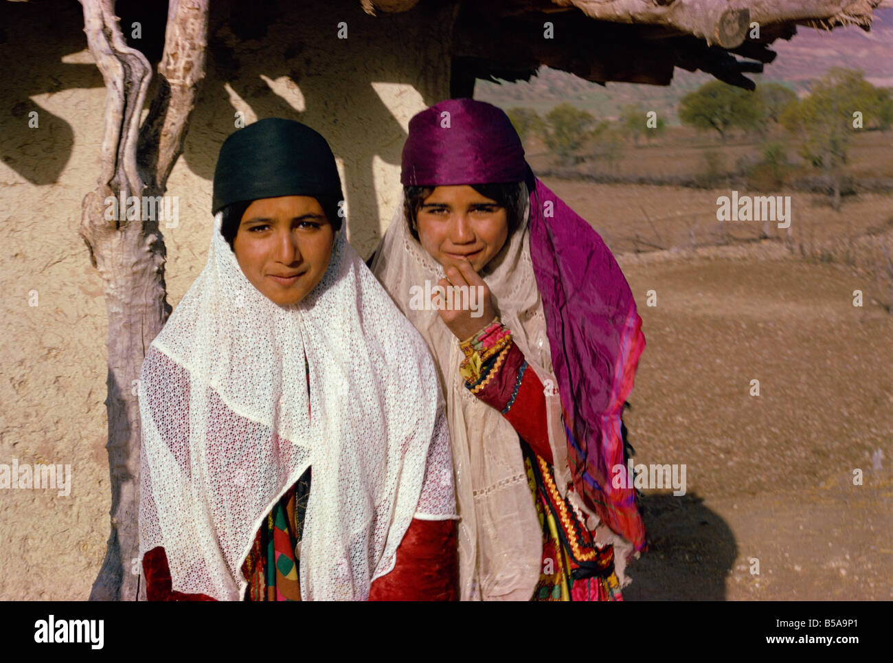 Two girls of the Boyerahmad tribe Iran Middle East Stock Photo - Alamy