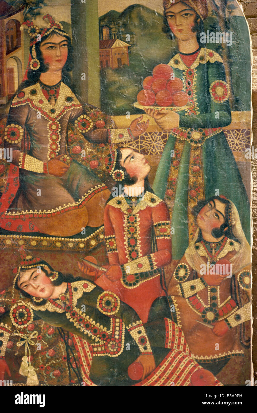 Qajar painting Shiraz Museum Shiraz Iran Middle East Stock Photo - Alamy