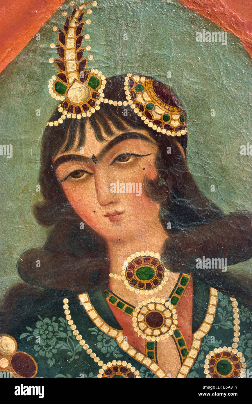Qajar painting Shiraz Museum Shiraz Iran Middle East Stock Photo - Alamy