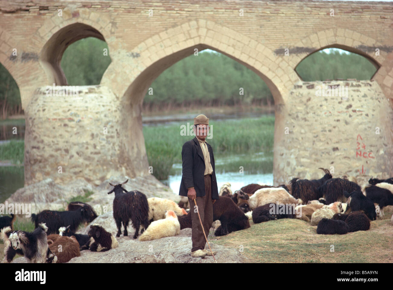 Shepherd Shahrestan Bridge Isfahan Iran Persia Middle East Stock Photo ...