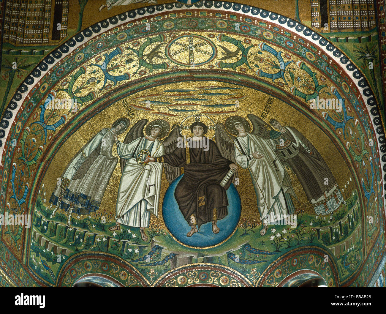 The 6th century mosaics in Church of the Holy Spirit Arian Baptistry ...