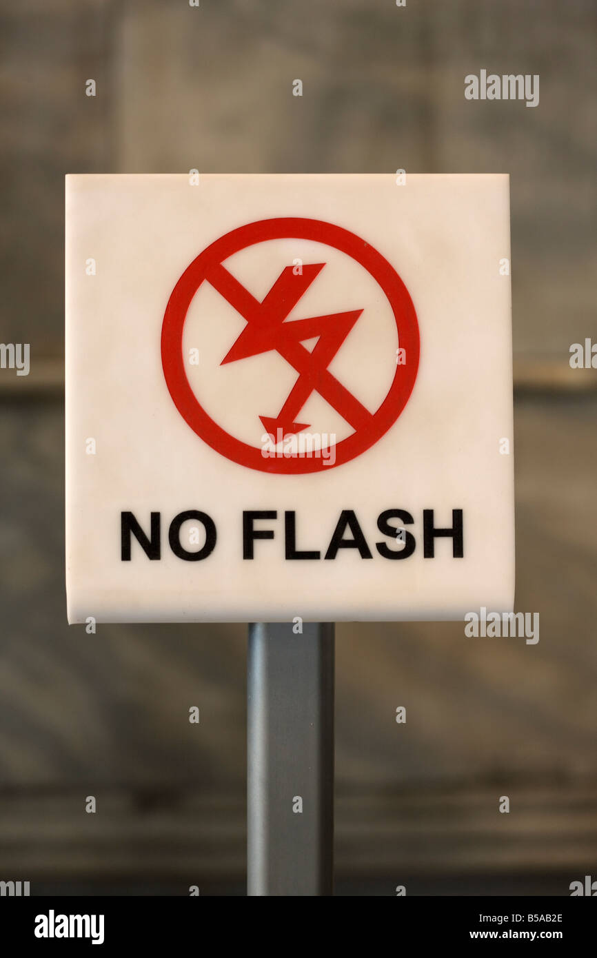 No Flash Sign Stock Photo - Alamy