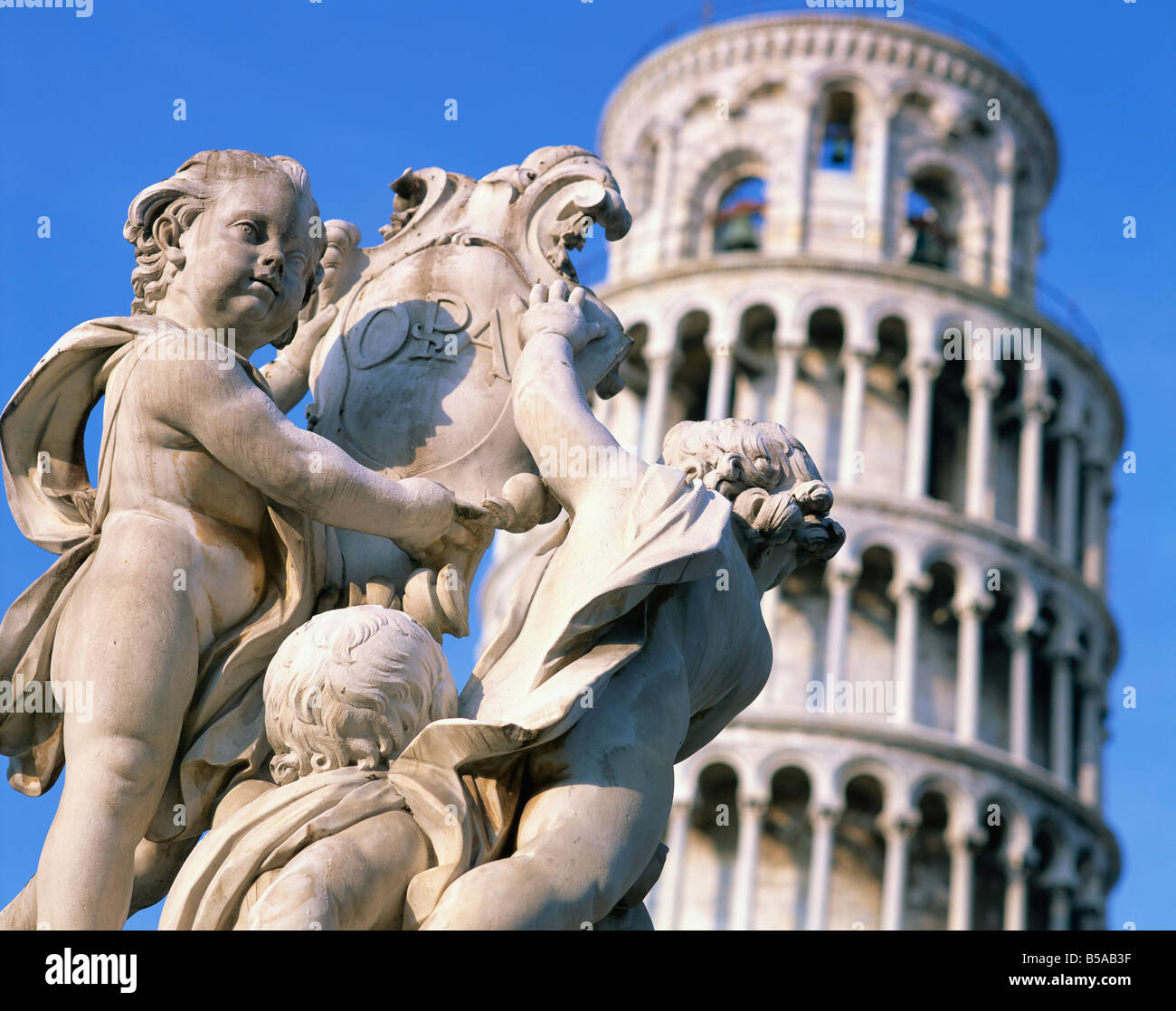 Statues in front of the Leaning Tower in Pisa UNESCO World Heritage ...