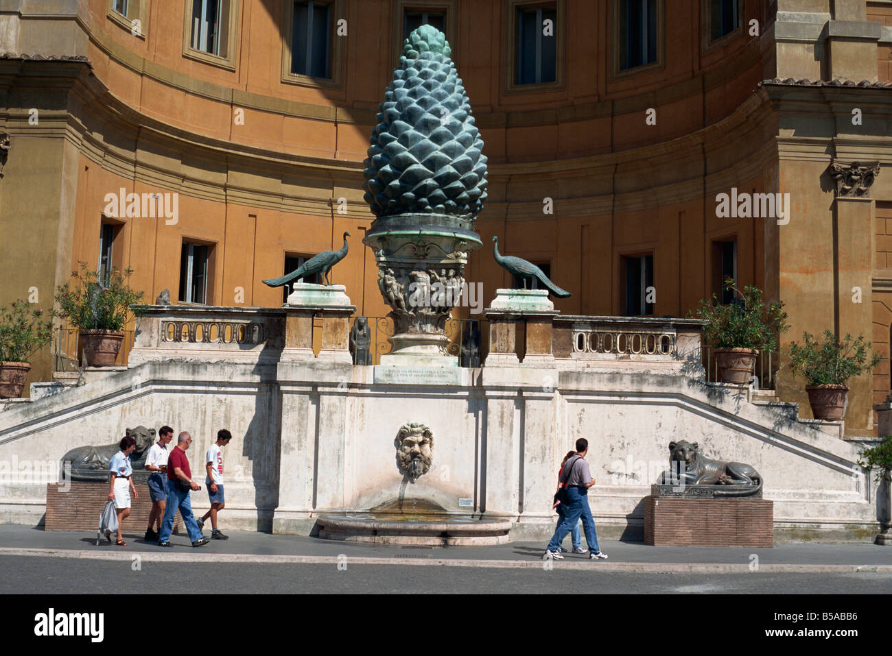 The Pigna and fountain in the Vatican Museum in Rome Lazio Italy G ...