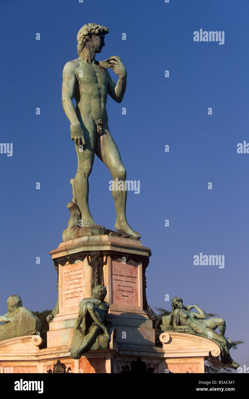 Bronze replica of Michelangelo's David on Piazzale Michelangelo ...