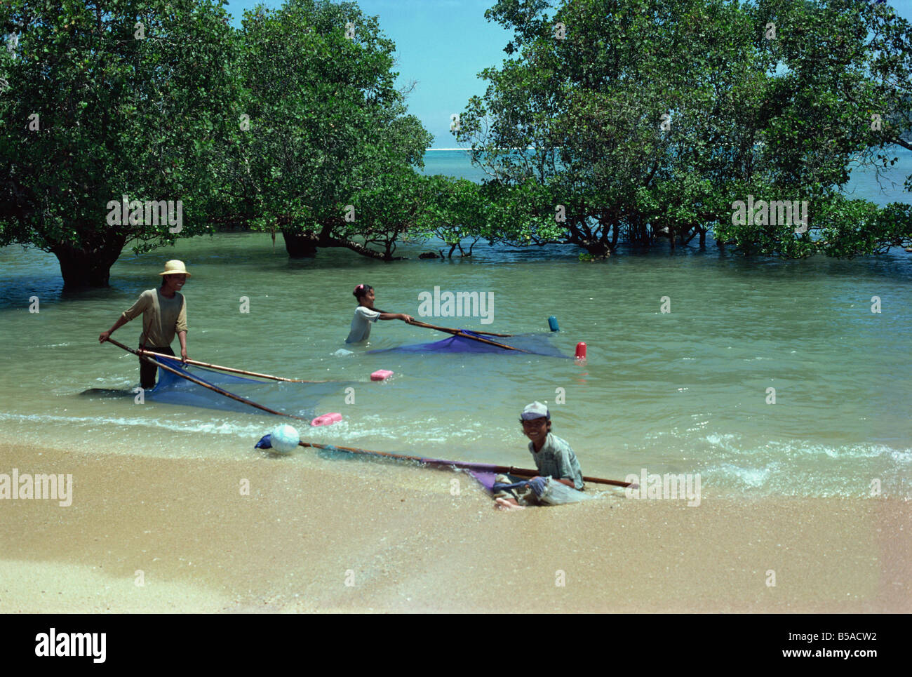 Shrimping Lombok Indonesia Southeast Asia Asia Stock Photo - Alamy