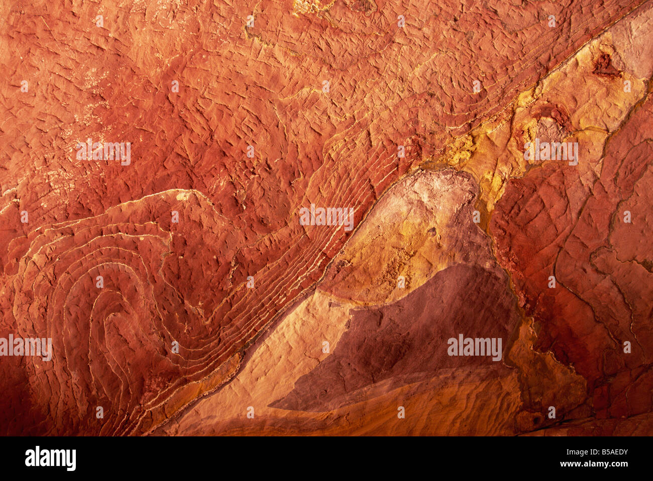 Polychromic sandstone rock Patterns Jordan Petra N Clark Stock Photo ...