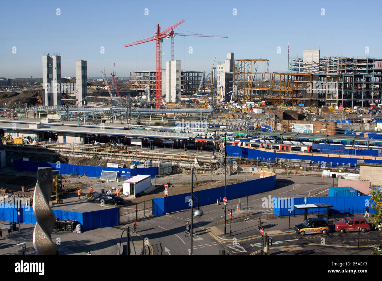 London 2012 Olympic Infrastructure Construction site Stratford London ...