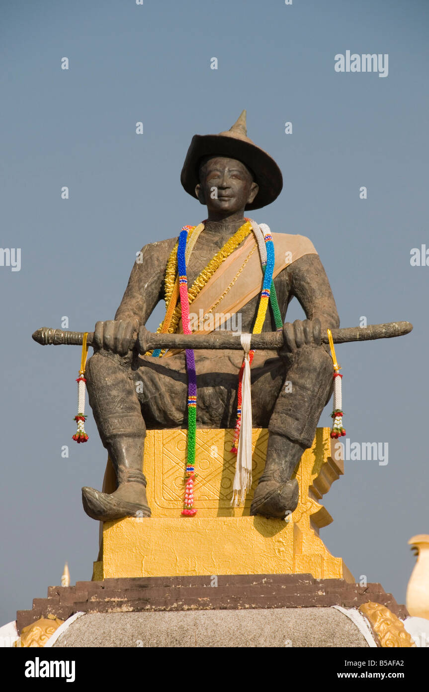 Statue of King Setthathirat, Pha That Luang, Vientiane, Laos, Indochina ...