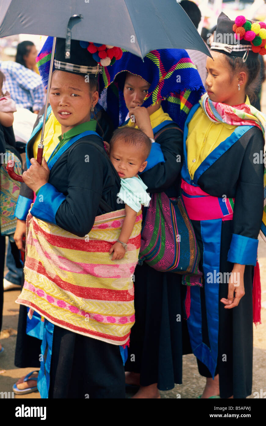 A Hmong Hill tribe woman and baby in Luang Prabang Laos Asia A Evrard ...