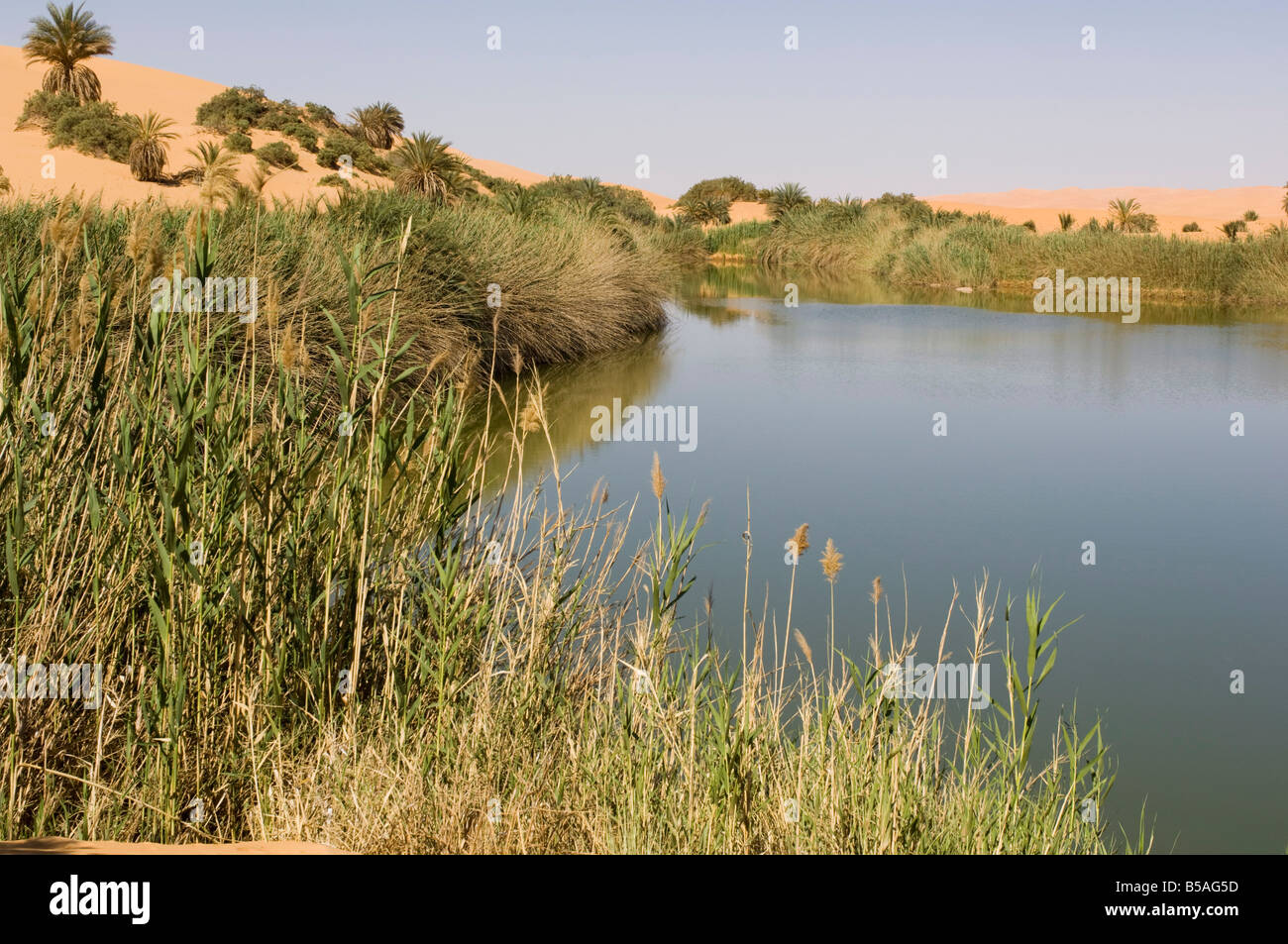 Mafu lake, Erg Awbari, Sahara desert, Fezzan, Libya, North Africa ...