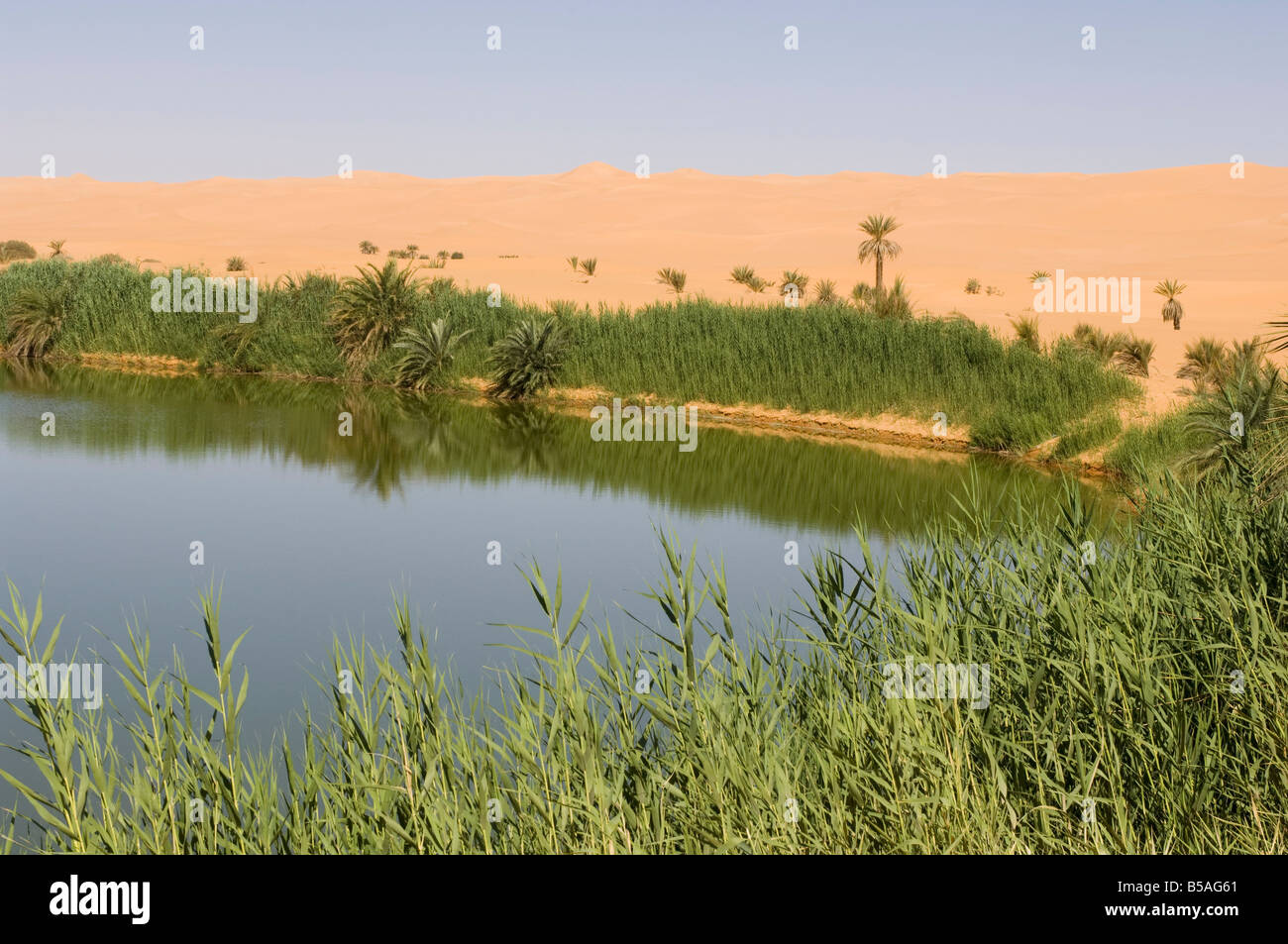 Mafu lake, Erg Awbari, Sahara desert, Fezzan, Libya, North Africa ...