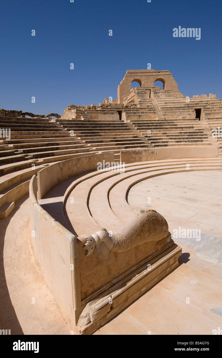 Roman Theatre, Sabratha Roman site, UNESCO World Heritage Site, Tripolitania, Libya, North ...