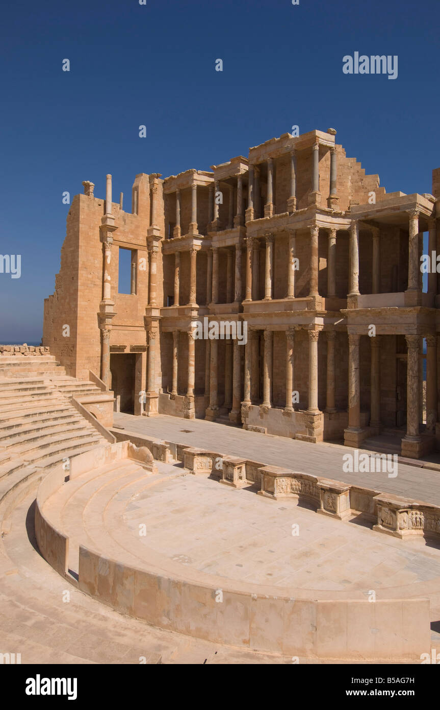 Roman Theatre, Sabratha Roman site, UNESCO World Heritage Site, Tripolitania, Libya, North ...