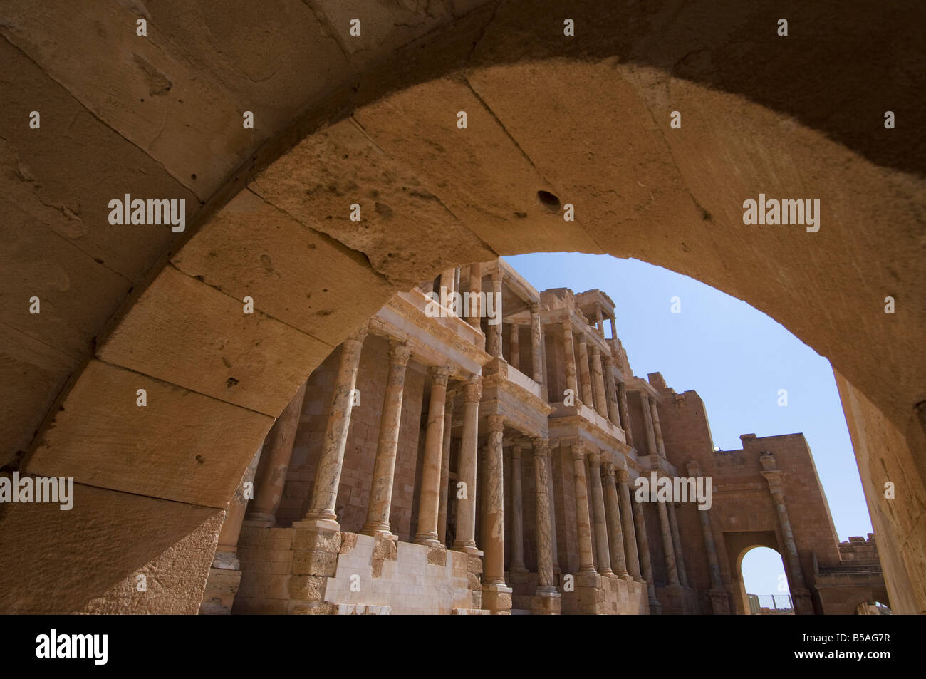 Roman Theatre, Sabratha Roman site, UNESCO World Heritage Site, Tripolitania, Libya, North ...