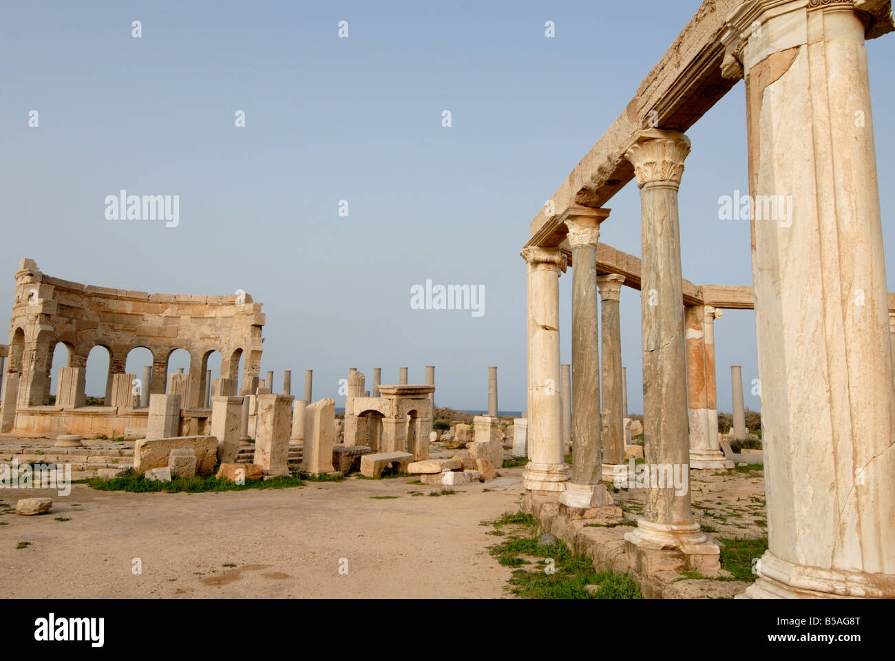 Market, Leptis Magna, UNESCO World Heritage Site, Libya, North Africa ...