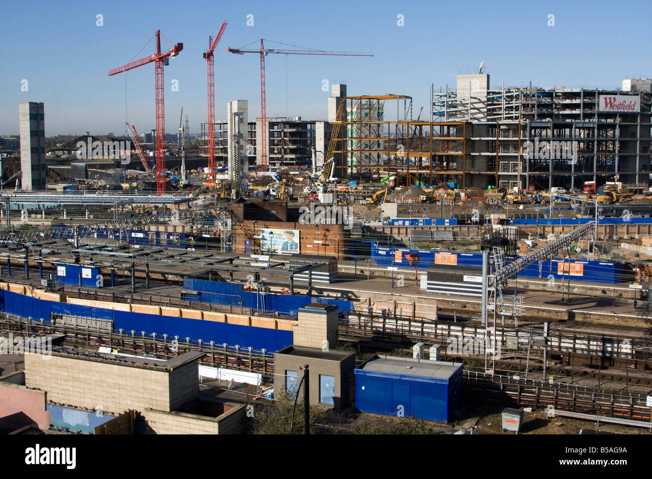 London 2012 Olympic Infrastructure Construction site Stratford London ...