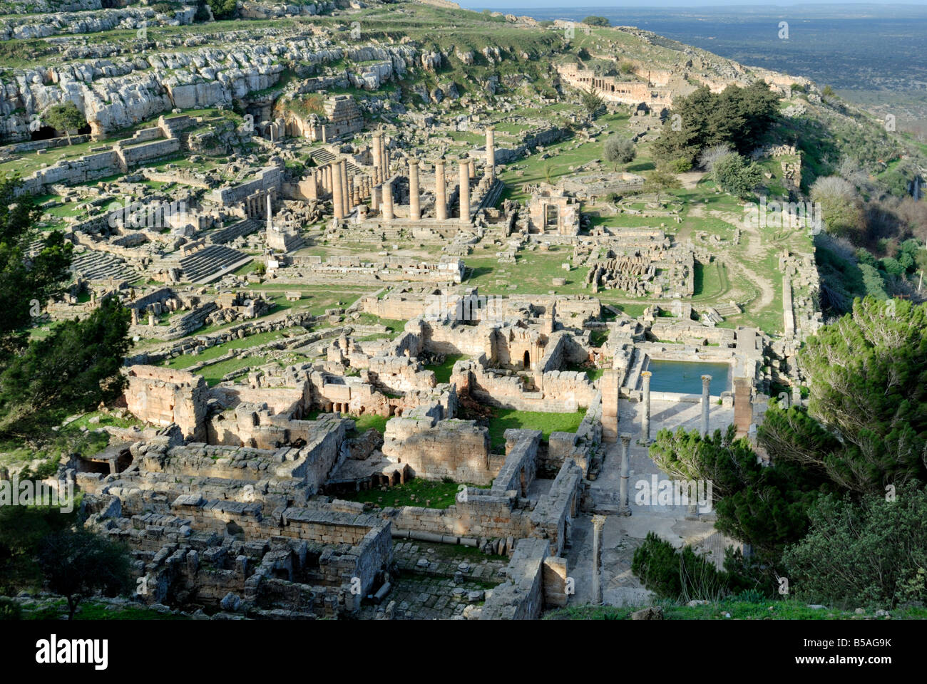Overview, Cyrene, UNESCO World Heritage Site, Libya, North Africa ...