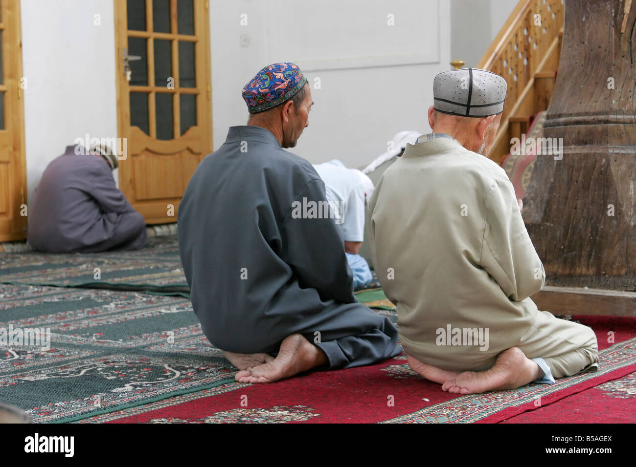 Muslim praying in the mosque, Uzbekistan Stock Photo - Alamy