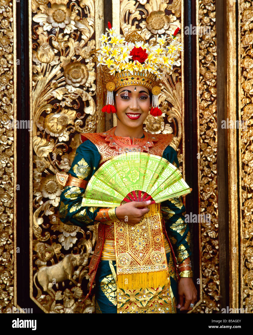 Portrait of a Legong dancer Bali Indonesia Southeast Asia Asia Stock ...